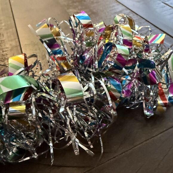 Unbranded | Holiday | 24 Ft Christmas Tinsel Garland Metallic Striped ...